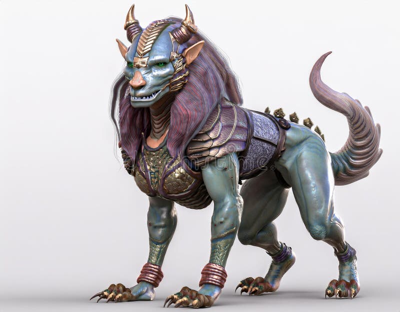 Cel Shaded Cerberus 3d Model with White Background Full Body Shot ...