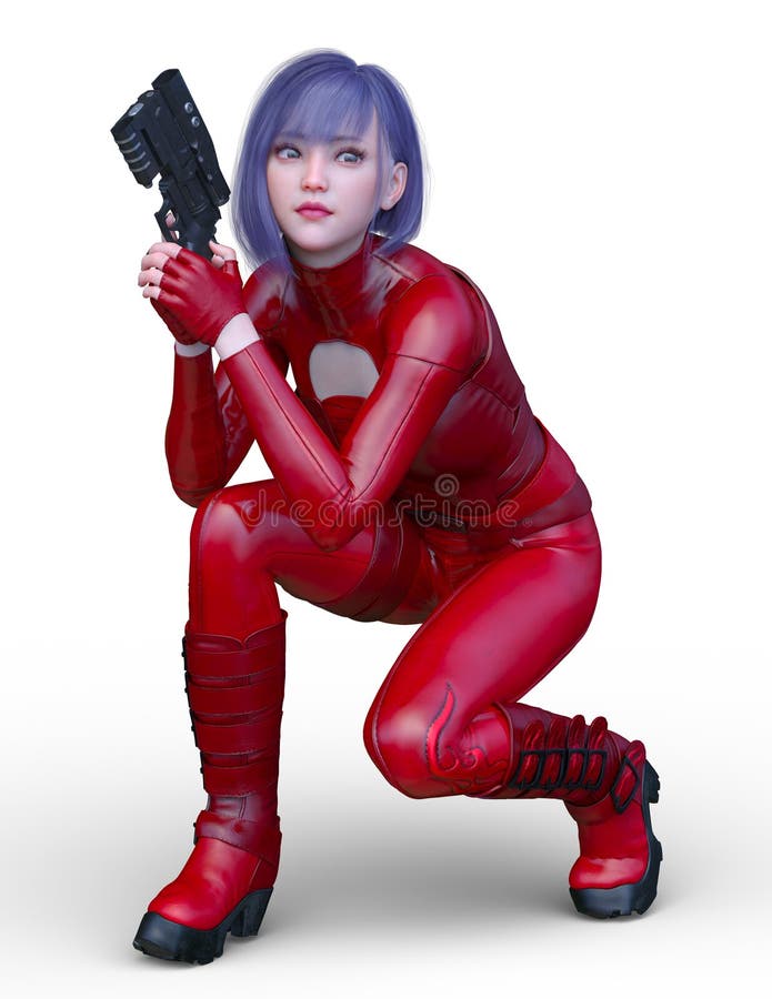 3D CG Rendering of Active Girl Stock Illustration - Illustration of style, battle: 142037038
