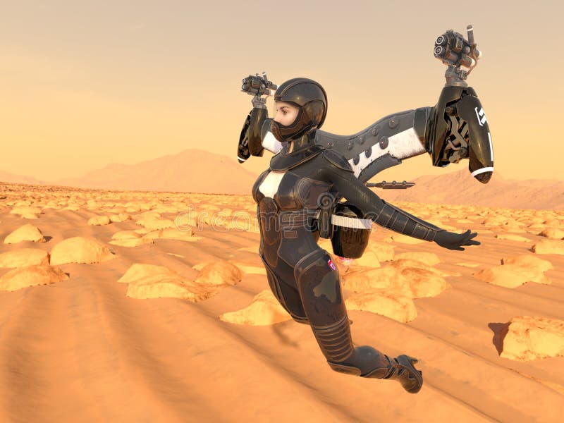 3D CG Rendering of Active Woman Stock Illustration - Illustration of ...