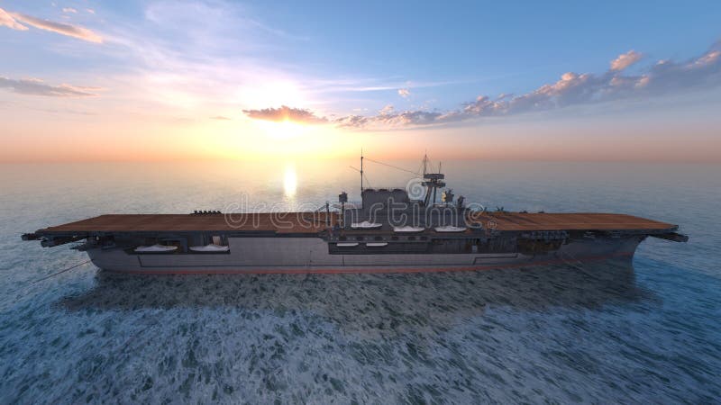 3D CG Rendering of Aircraft Carrier Stock Illustration - Illustration ...