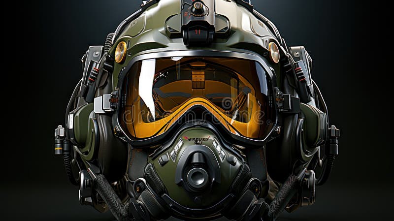 3D CG Rendering of Aircraft Jet Military Ship Helmet. High Resolution ...