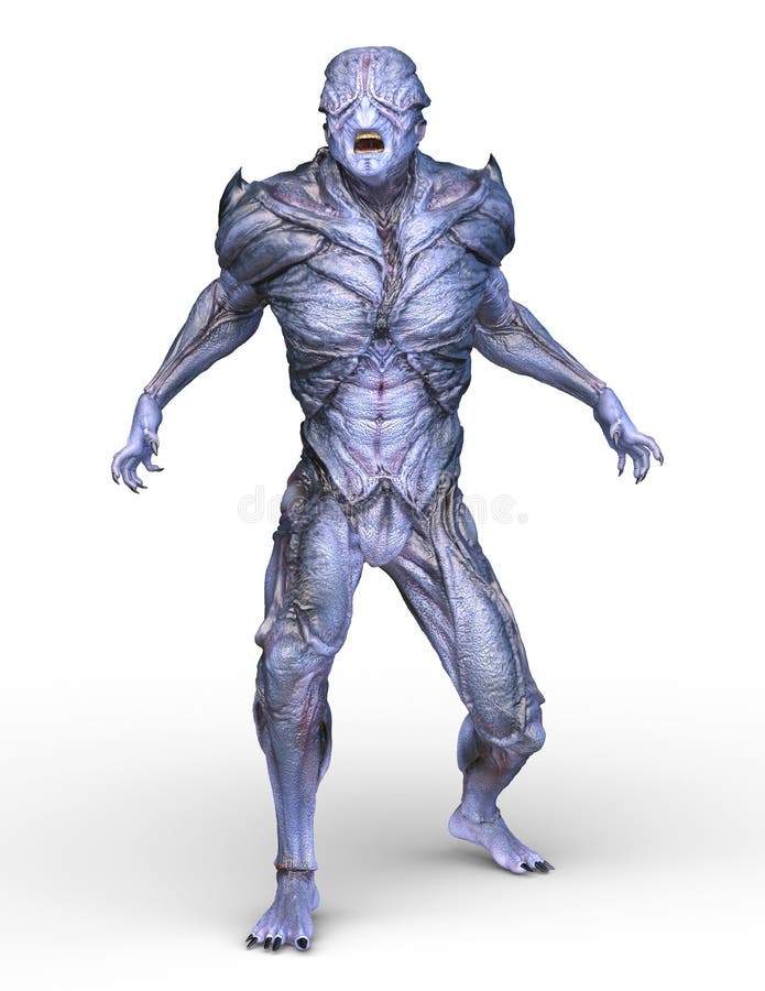 3D CG rendering of alien stock illustration. Illustration of creature ...