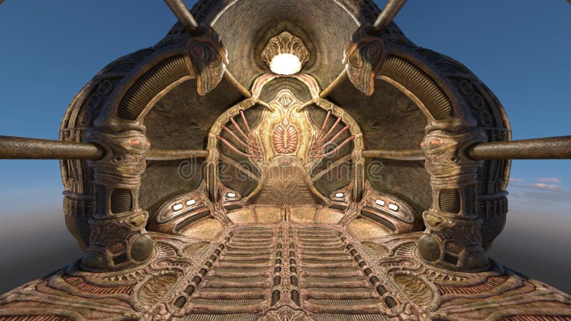 3D CG Rendering of Alien Base Stock Illustration - Illustration of ...