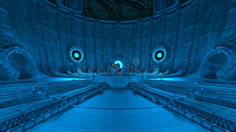 3D CG Rendering of Alien Base Stock Illustration - Illustration of ...