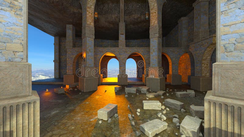 3D CG Rendering of Ancient Ruins Stock Illustration - Illustration of ...
