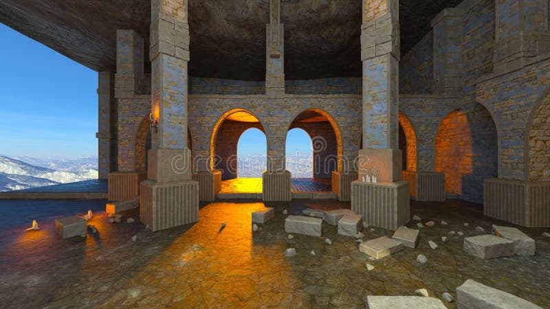 3D CG Rendering of Ancient Ruins Stock Illustration - Illustration of ...