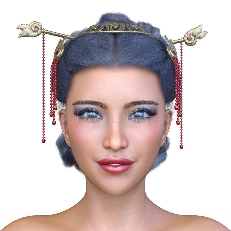 3D CG Rendering of Asia Face Make Stock Illustration - Illustration of ...