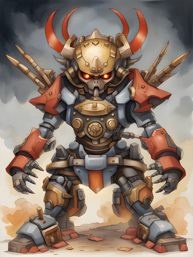 3d Cg Rendering of Battle Robot, Ai Generated Stock Image - Image of ...