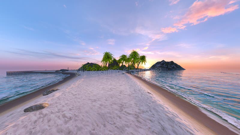 3D CG rendering of Beach stock image. Image of rendering - 133446007