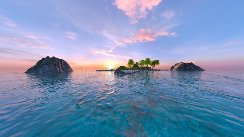 3D CG rendering of Beach stock photo. Image of sandy - 133446032