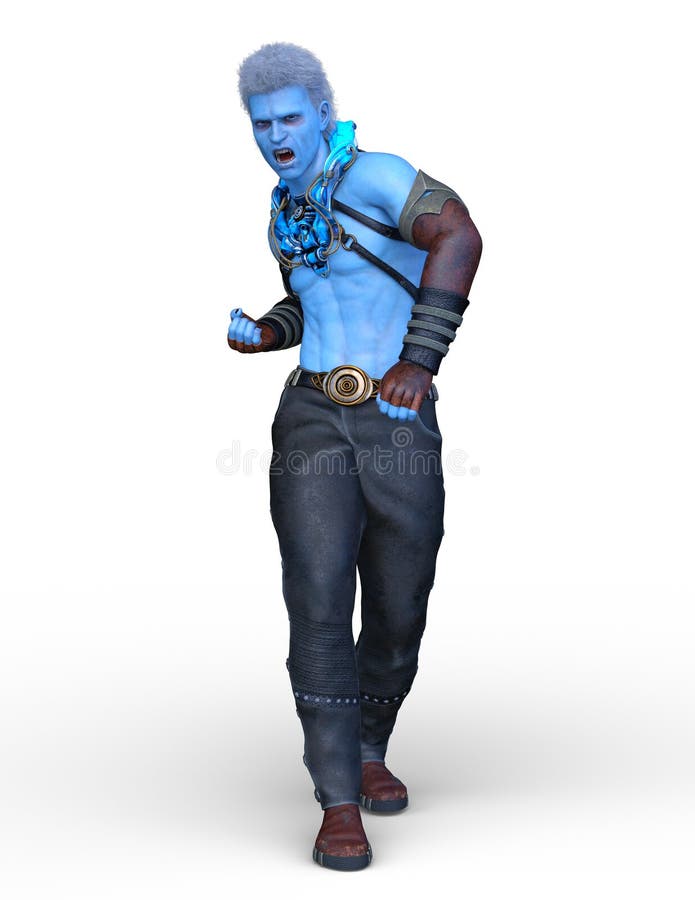 3D CG Rendering of Blue Man Stock Illustration - Illustration of ...