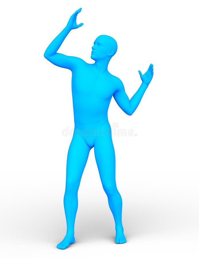 3D CG Rendering of Blue Man Stock Illustration - Illustration of ...
