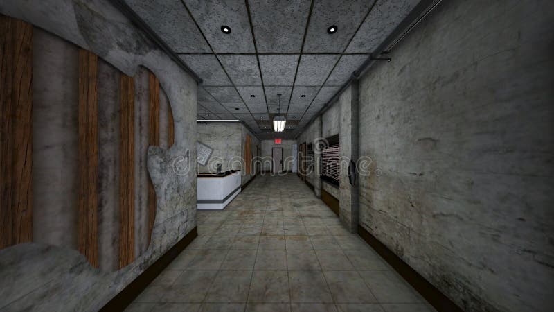 3D CG Rendering of Building Aisle Stock Illustration - Illustration of ...