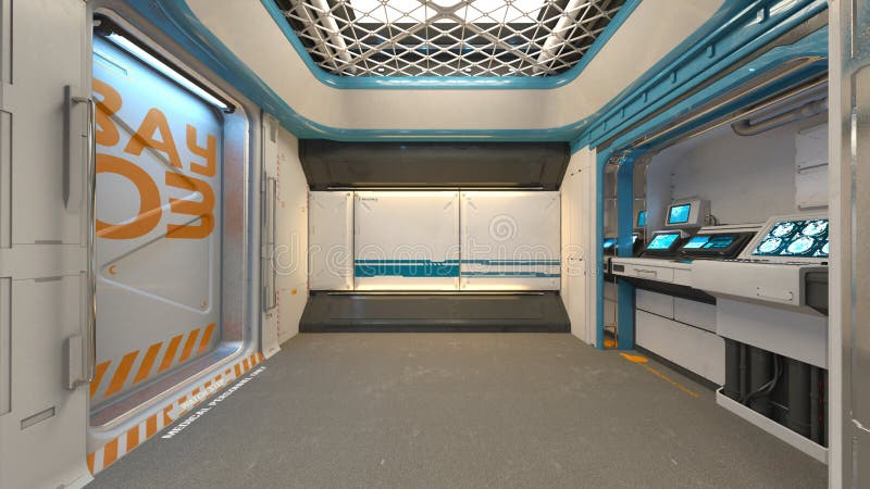 3D CG Rendering of Building Aisle Stock Illustration - Illustration of ...