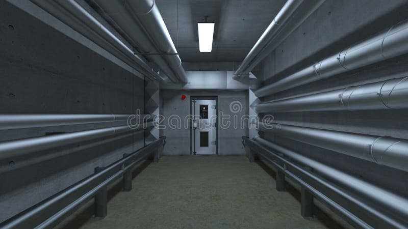 3D CG Rendering of Building Hallway Stock Illustration - Illustration ...