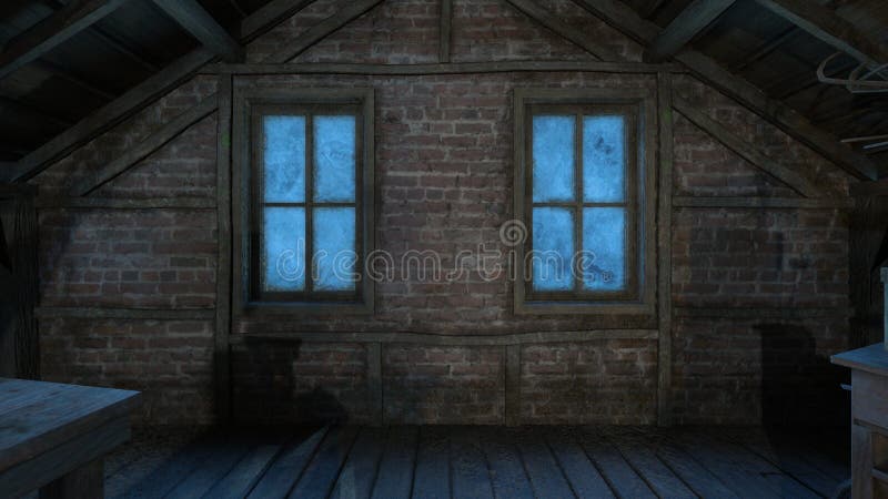 3D CG rendering of cabin stock illustration. Illustration of game ...