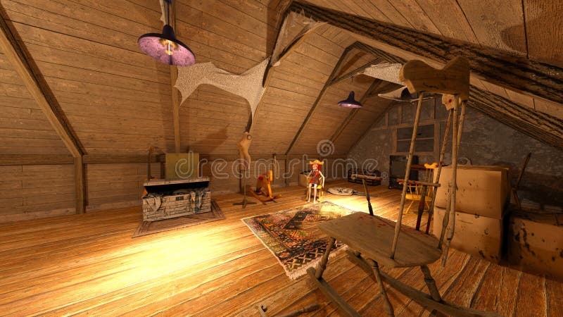 3D CG rendering of cabin stock illustration. Illustration of cabin ...