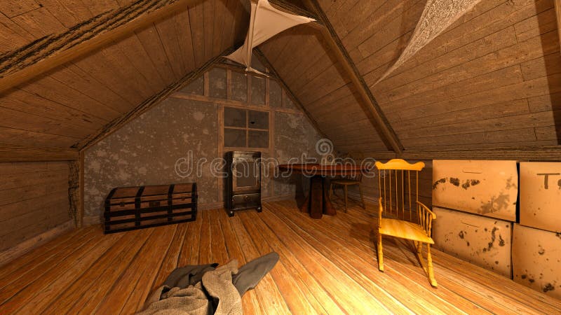 3D CG rendering of cabin stock illustration. Illustration of rendering ...