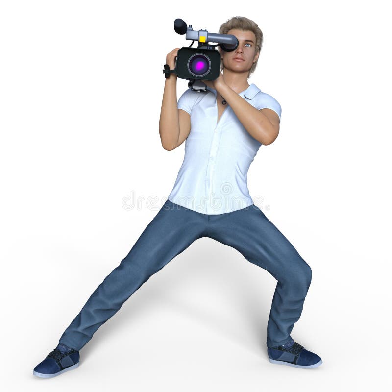 Camera crew stock illustration. Illustration of posing - 113344074