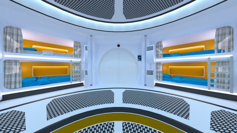 3D CG Rendering of Capsule Hotel Stock Illustration - Illustration of ...