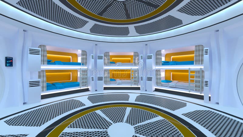 3D CG Rendering of Capsule Hotel Stock Illustration - Illustration of ...