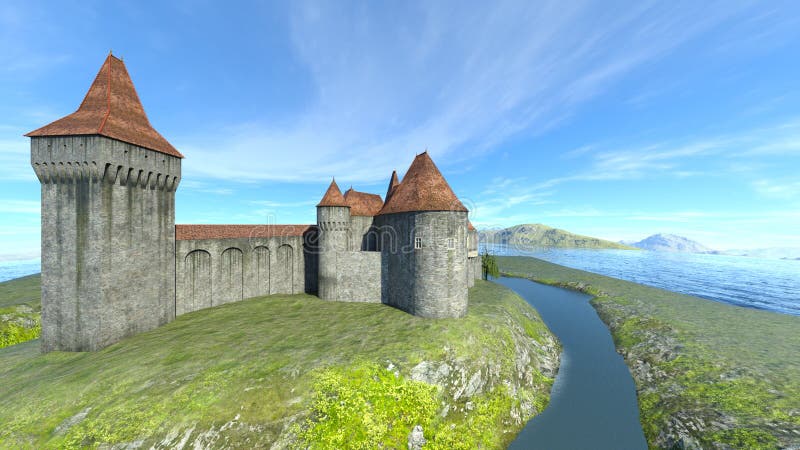 3D Rendering Castle Interior Stock Illustration - Illustration of ...