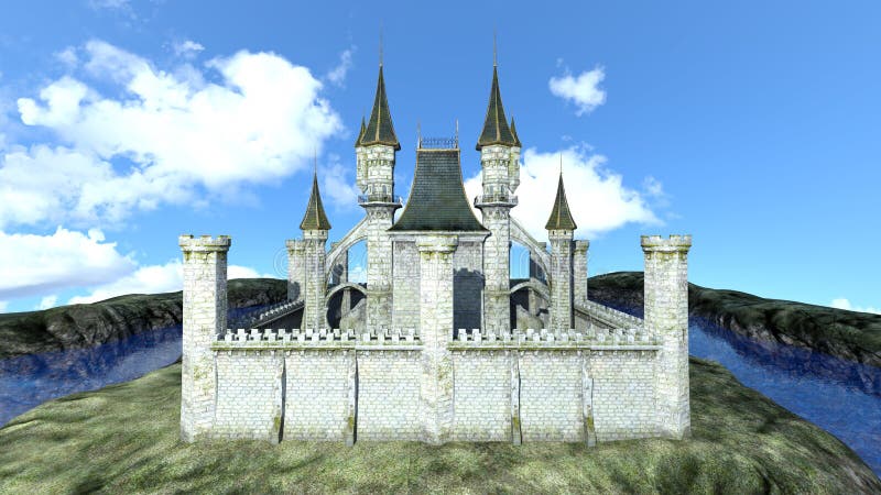 Castle stock photo. Image of landscape, rendering, foreign - 109449168