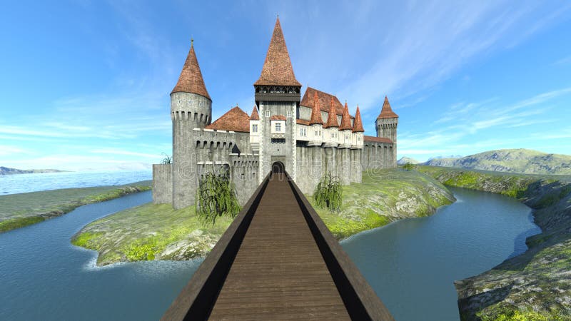 3D CG rendering of Castle stock illustration. Illustration of stone ...