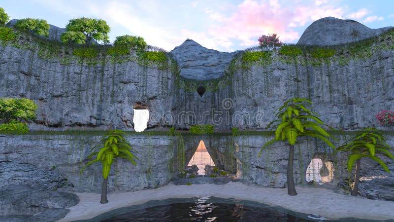 3D CG rendering of Cave stock illustration. Illustration of cave ...