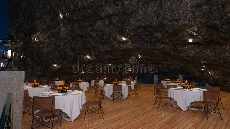 Cave restaurant stock photo. Image of rendering, atmosphere - 108017114