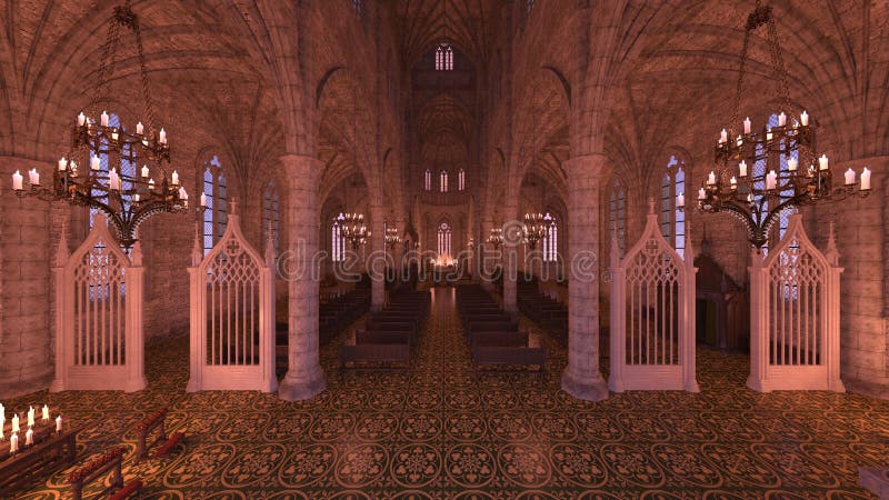 3D CG rendering of church stock illustration. Illustration of building ...