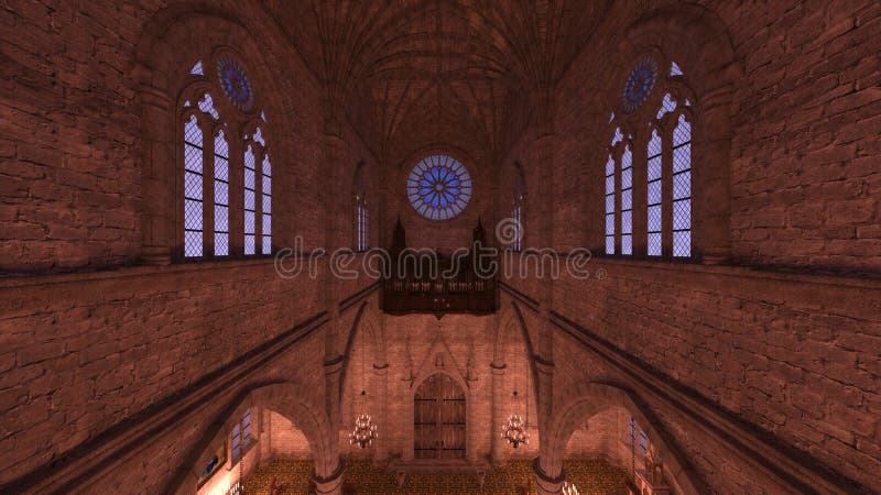 3D CG rendering of church stock illustration. Illustration of church ...