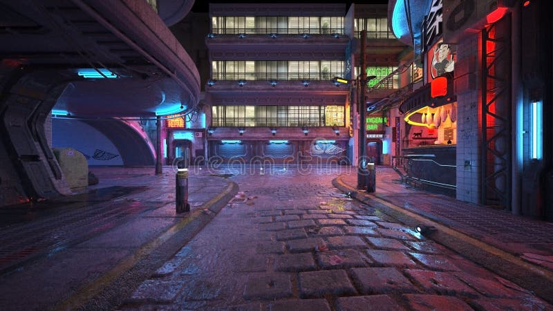 3D CG Rendering of City Scape Stock Illustration - Illustration of city ...