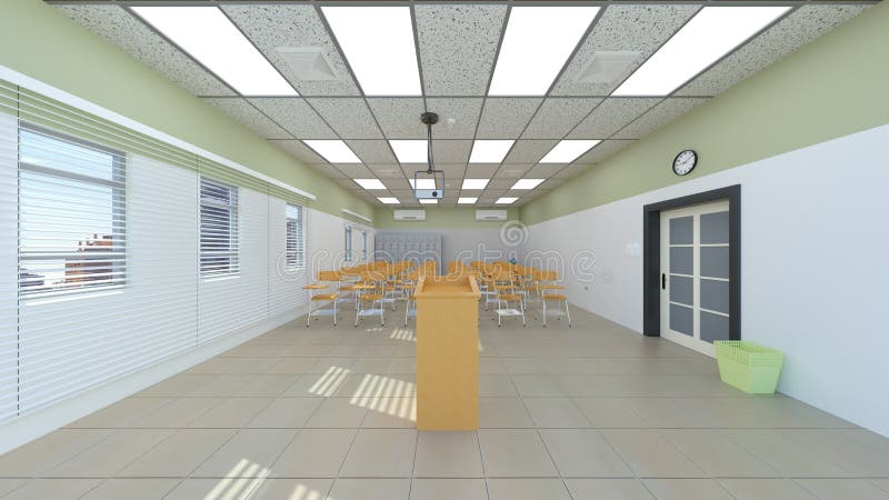 3D CG Rendering of Classroom Stock Illustration - Illustration of ...