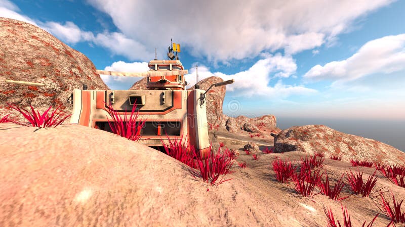 3D CG Rendering of Cliff Base Stock Illustration - Illustration of ...