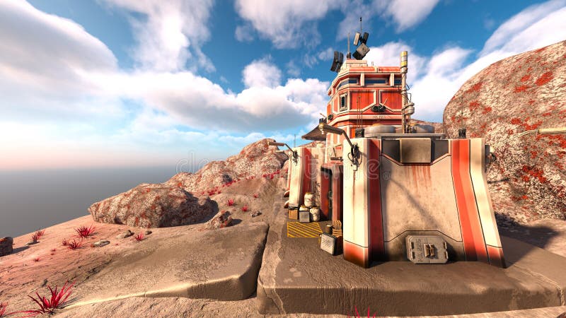 3D CG Rendering of Cliff Base Stock Illustration - Illustration of ...