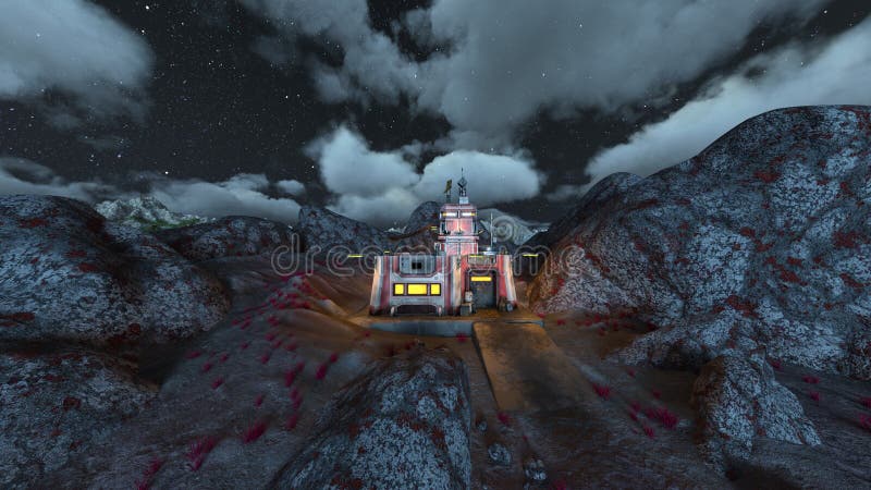 3D CG Rendering of Cliff Base Stock Illustration - Illustration of ...