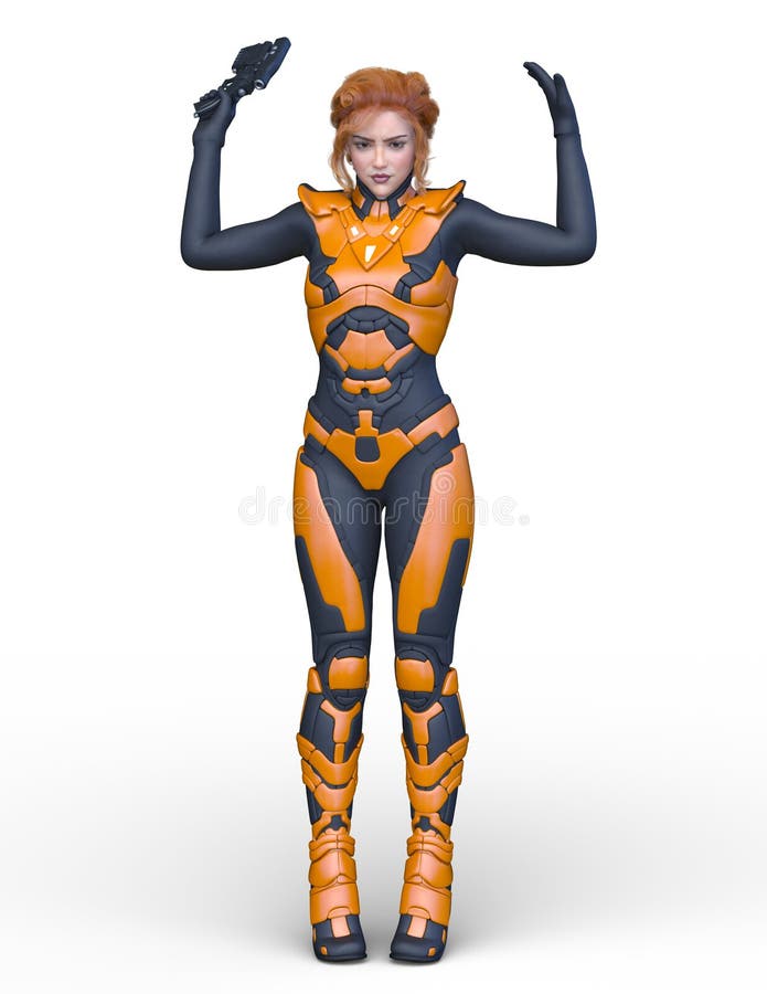3D CG Rendering of Costume Girl Stock Illustration - Illustration of ...