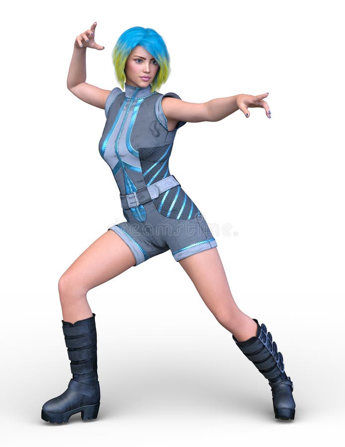 3D CG Rendering of Cute Girl Stock Illustration - Illustration of ...