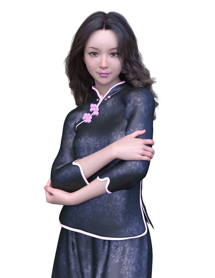 3D CG Rendering of Cute Girl Stock Illustration - Illustration of body ...