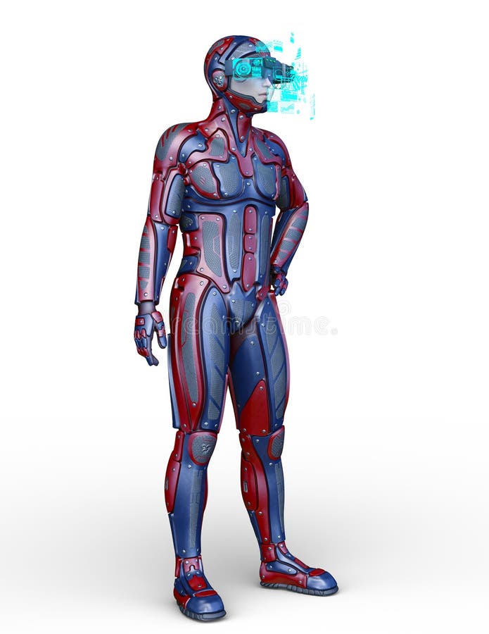 3D Rendering of a Cyber Man Stock Illustration - Illustration of person ...