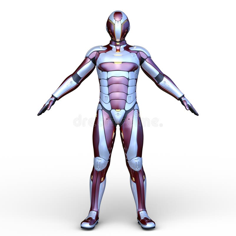 3D Rendering of a Cyber Man Stock Illustration - Illustration of male ...