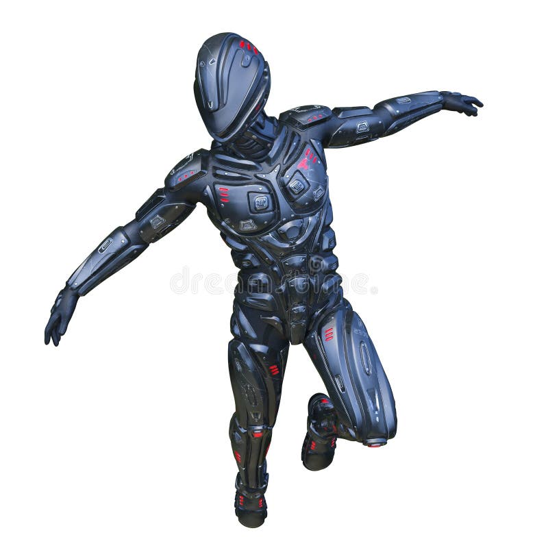 3D CG Rendering of Cyber Man Stock Illustration - Illustration of ...