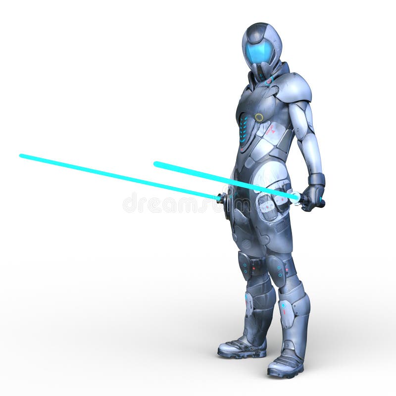 3D CG Rendering of Cyber Man Stock Illustration - Illustration of ...