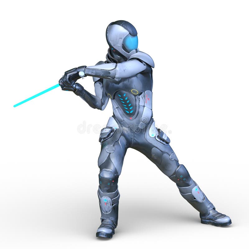 3D CG Rendering of Cyber Man Stock Illustration - Illustration of game ...