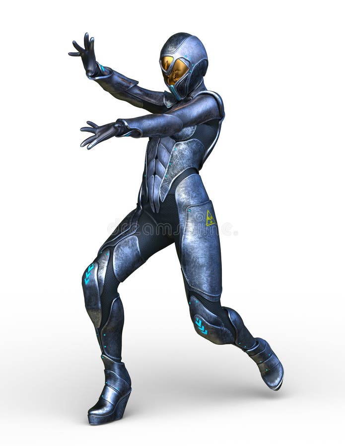 3D CG Rendering of Cyber Woman Stock Illustration - Illustration of ...