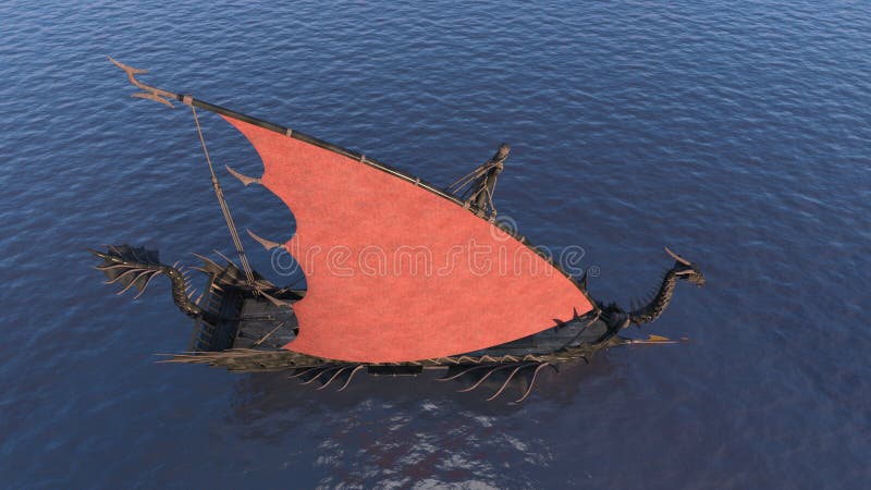 Dragon stock illustration. Illustration of scenery, pirates - 117437679