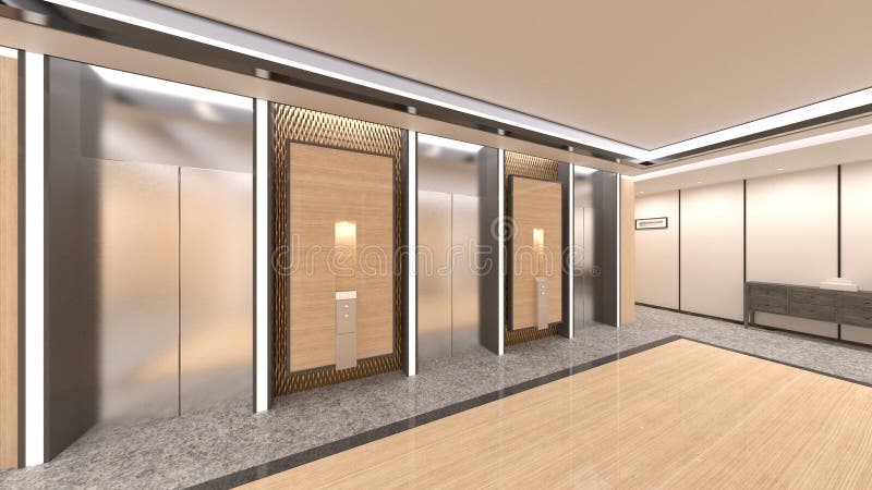3D CG Rendering of Entrance Stock Illustration - Illustration of indoor ...