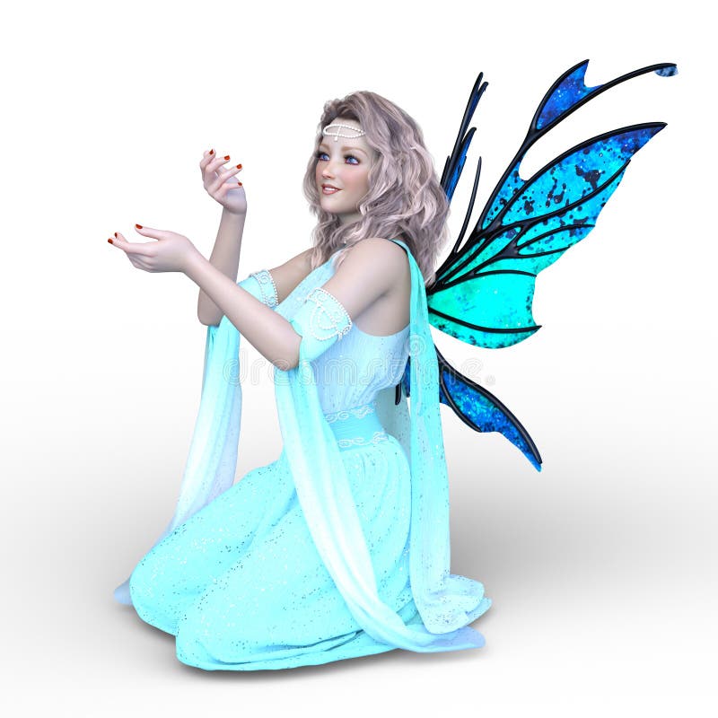3D CG Rendering of Fairy Girl Stock Illustration - Illustration of pose ...