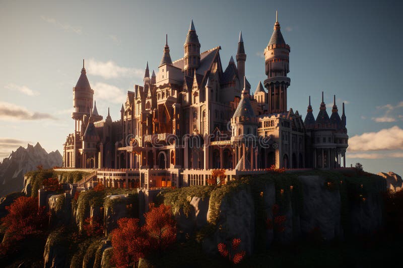 3D CG Rendering of Fantasy Castle. High Resolution Image Gallery Stock ...